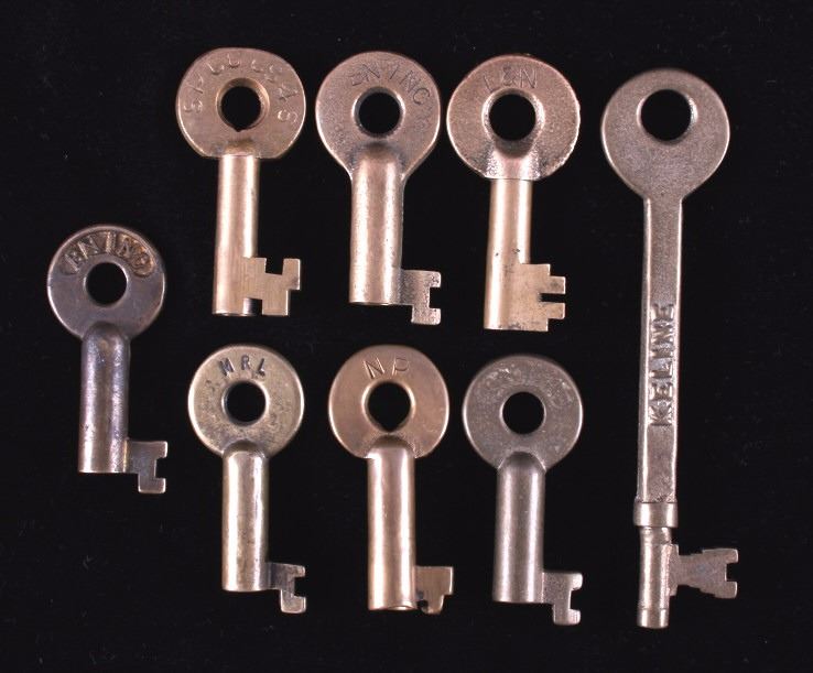 Railroad Caboose and Switch Lock Key Collection