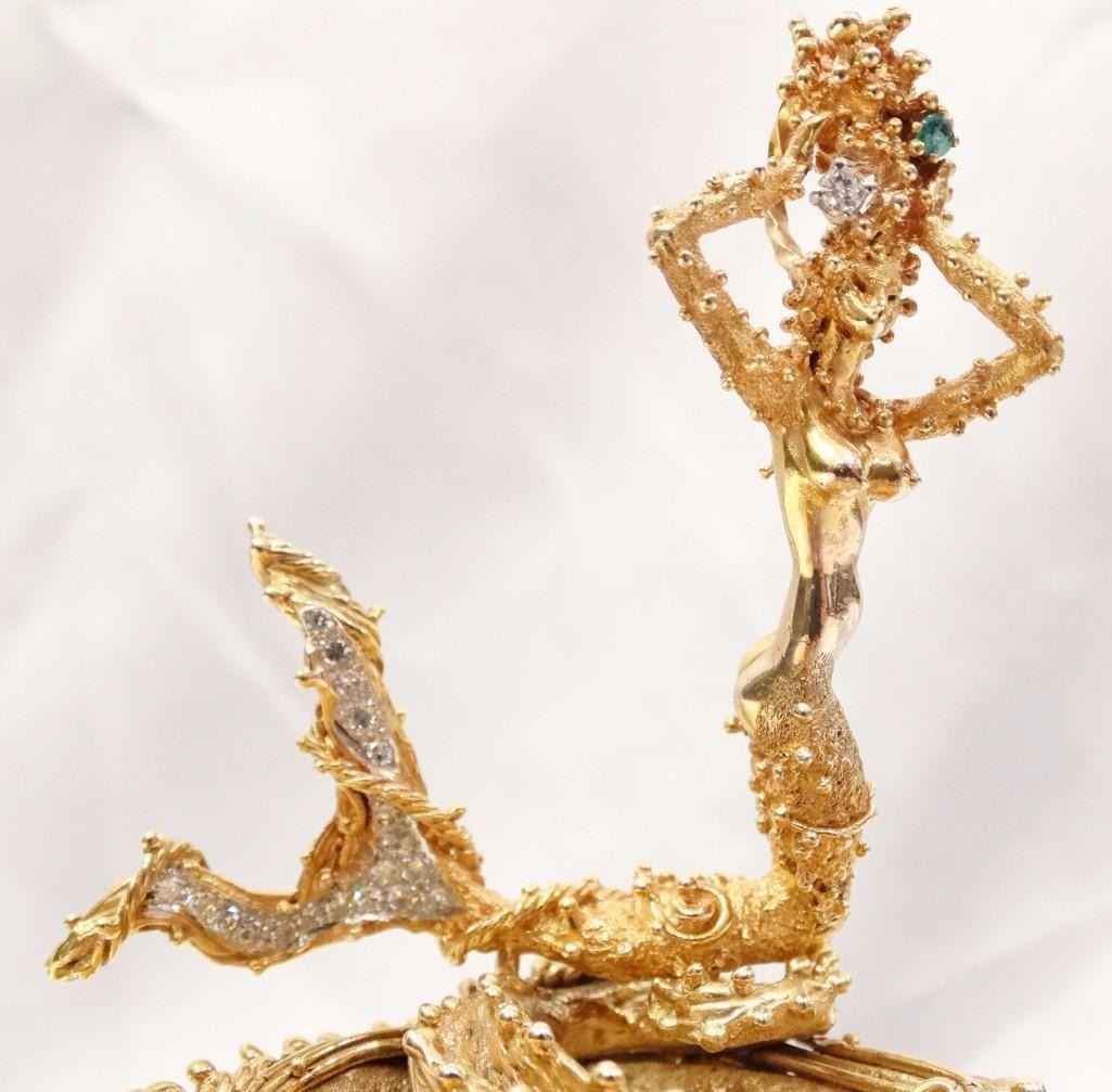 Sasha Brastoff Solid 14K Yellow Gold High Relief Marine Life Themed ...