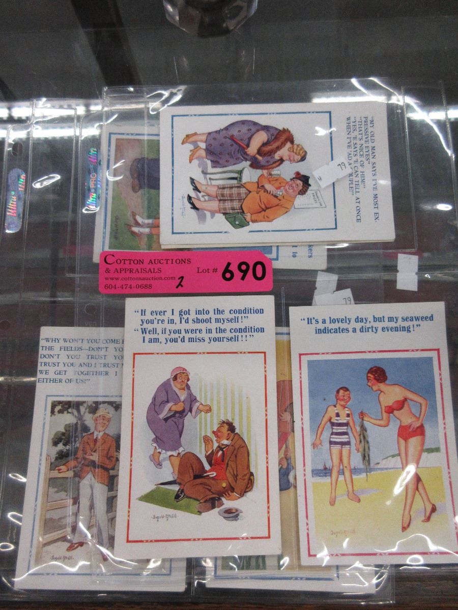 6 Vintage comedy postcards