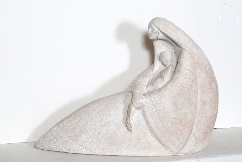 Austin Rodiric, Reclining Woman and Child, Ceramic Sculpture