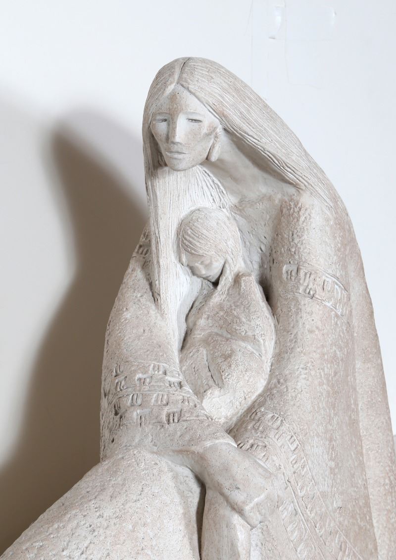 Austin Rodiric, Reclining Woman and Child, Ceramic Sculpture