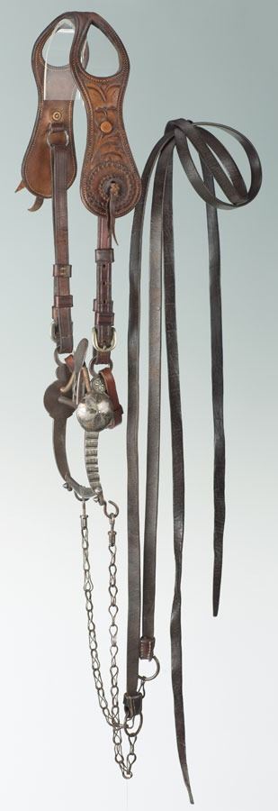 Early, rare headstall with California Spade Bit