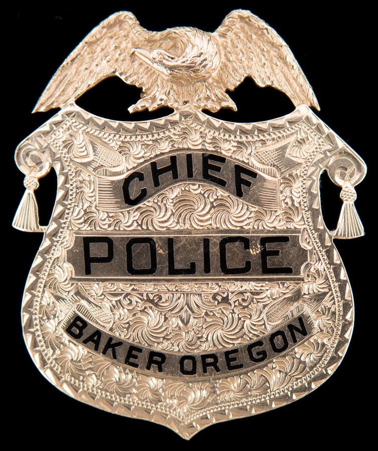 Gold Chief of Police Presentation Badge