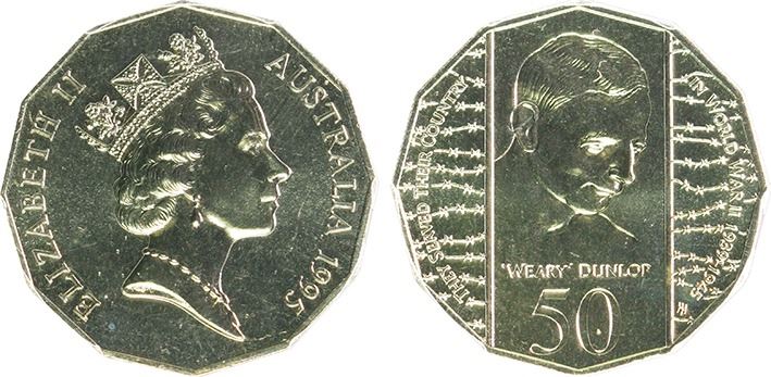 Australia, Fifty Cents, 1995 Weary Dunlop PCGS MS68