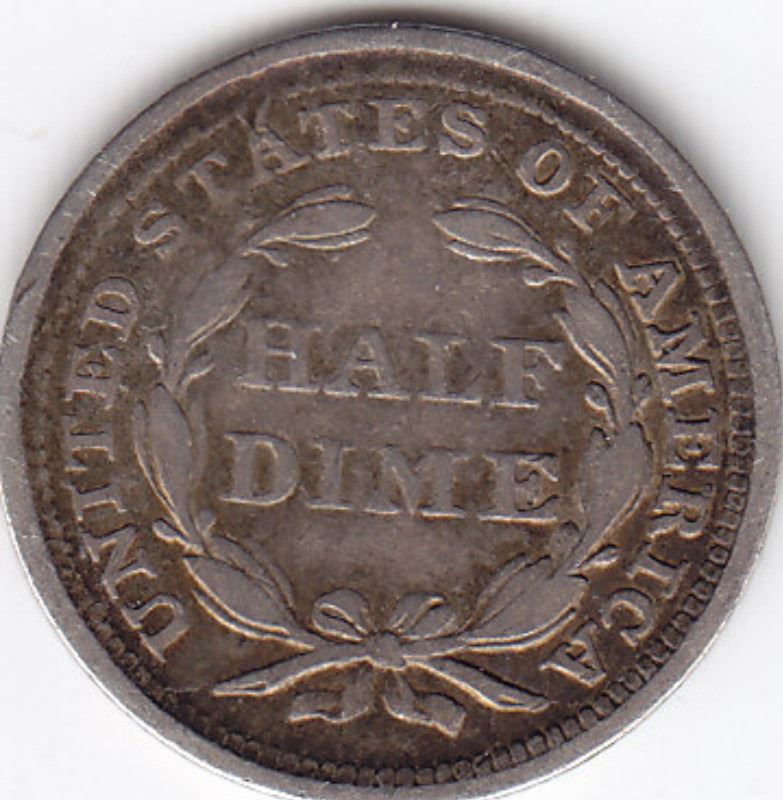 1857 USA Silver Half Dime Coin
