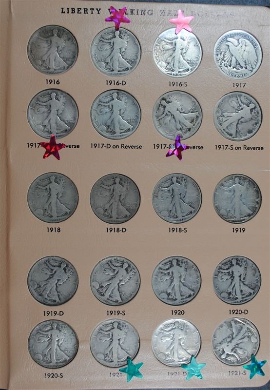 COMPLETE SET WALKING LIBERTY HALF DOLLARS 1916-1947 IN DANSCO ALBUM