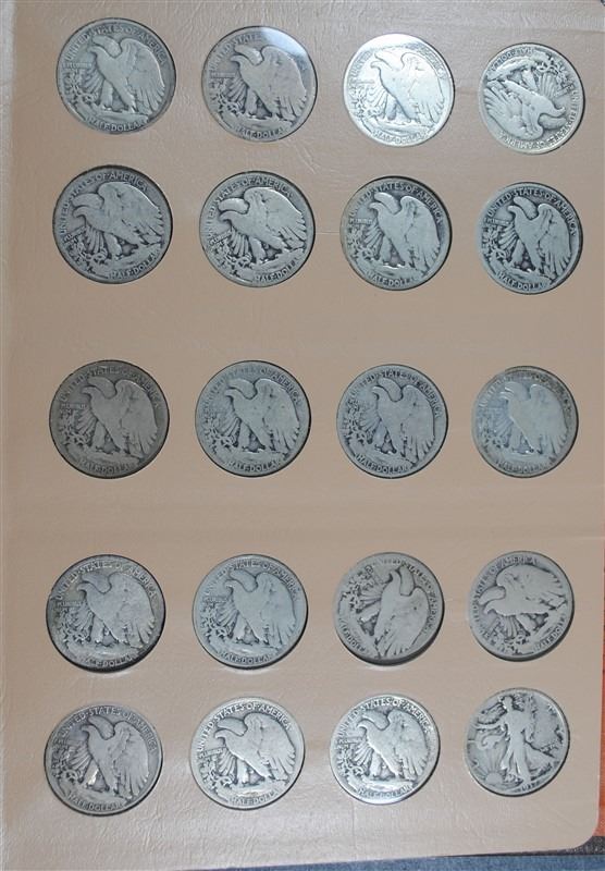 COMPLETE SET WALKING LIBERTY HALF DOLLARS 1916-1947 IN DANSCO ALBUM