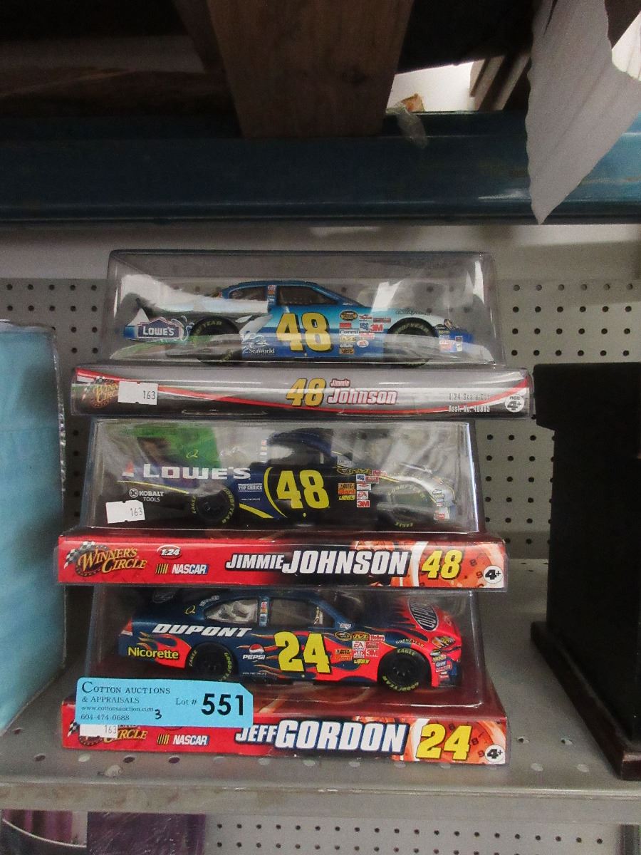 3 Scale model NASCAR stock car models