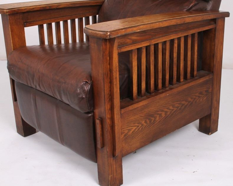Flexsteel Leather Mission Style Arm Chair