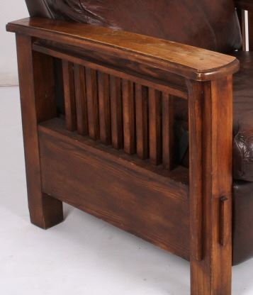 Flexsteel Leather Mission Style Arm Chair