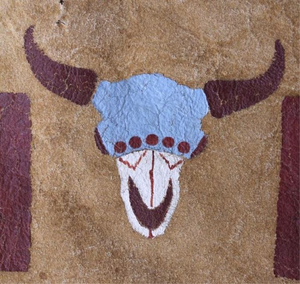 Mandan-Hidatsa Pinwheel Painted Buffalo Hide