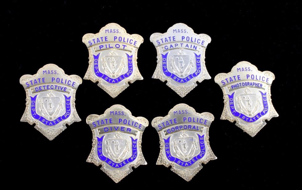 Massachusetts State Police Badge Set of Six