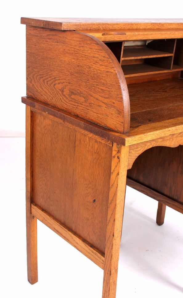 Antique Oak Child's Roll Top Desk