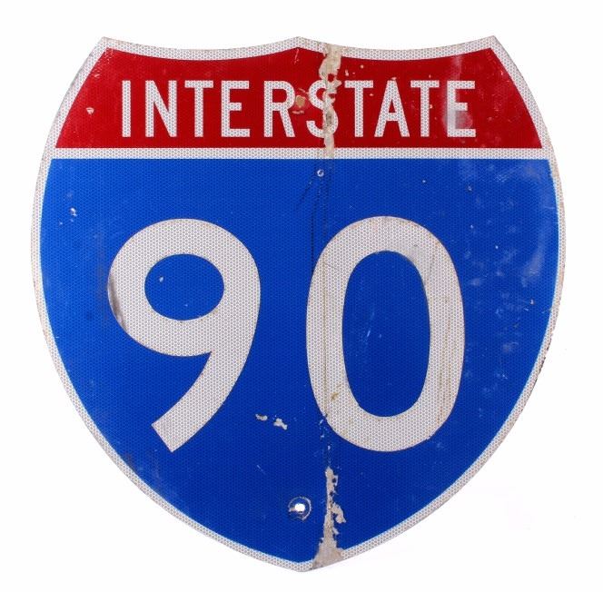I-90 Interstate 90 Highway Sign from Montana
