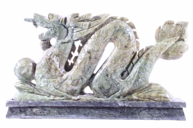 Ealy Chinese Jade Dragon Craved Sculpture