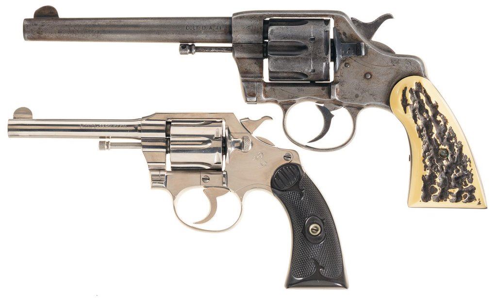 Two Colt Double Action Revolvers -A) Colt New Army Revolver