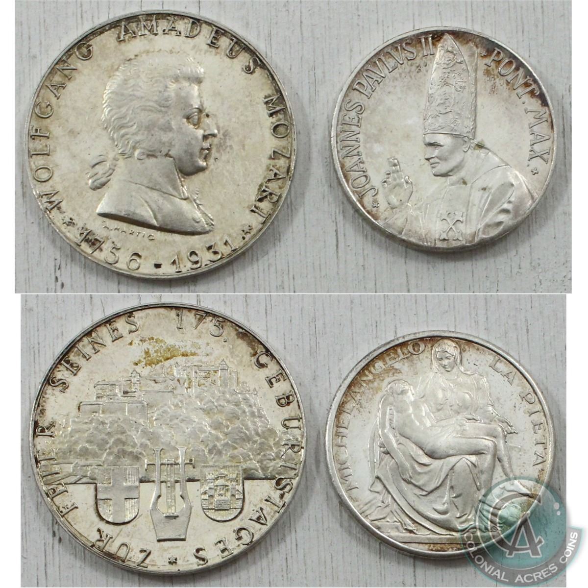 Vintage Pope John Paul II Michelangelo La Pieta Coin & 1931 Salzburg ...