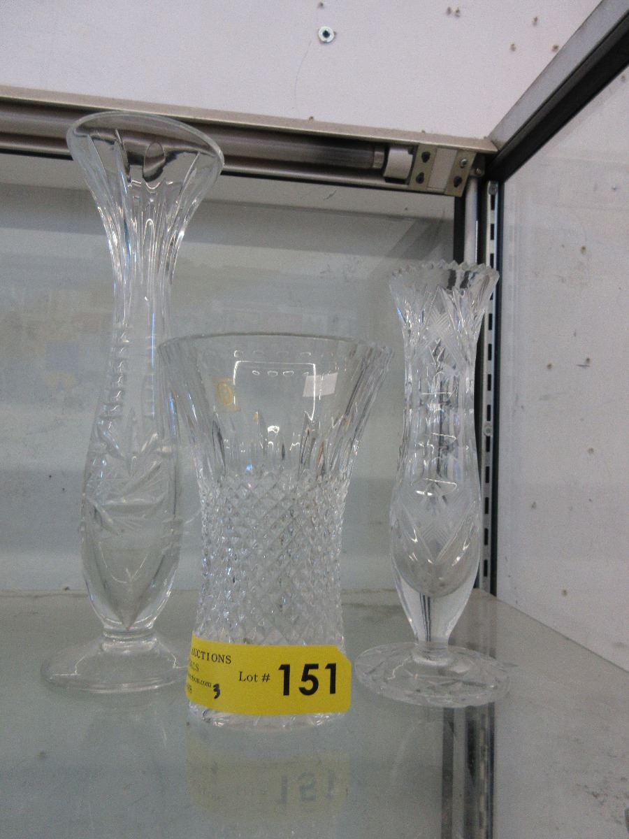 3 Lead crystal vases