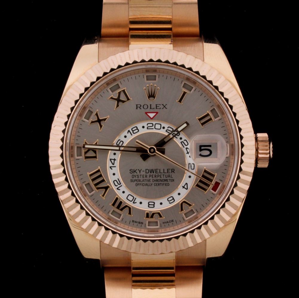 WATCH: [1] 18Kt Everose Gold gents Rolex Oyster Perpetual Sky Dweller ...