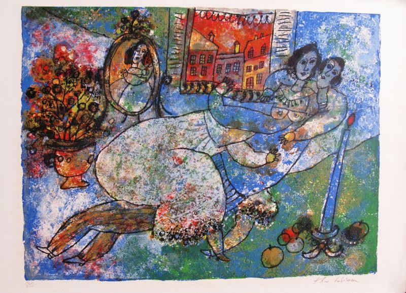 Theo Tobiasse, The Song of Songs of King Solomon, Portfolio with 12 Lithographs and Medallion