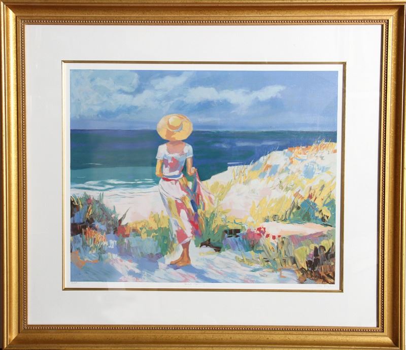Don Hazen, Beach at Morning, Lithograph