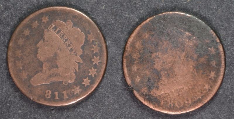 1809 & 1811 LARGE CENT - AG KEY DATES