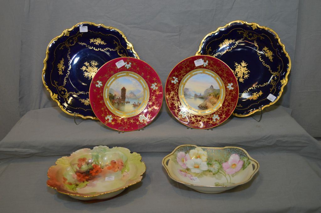 Selection of vintage and antique collectible china including a pair of ...