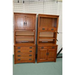 Modern Mission style office suite including desk, swivel chair and two ...