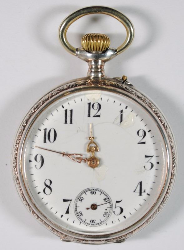 ANTIQUE REMONTOIR CYLINDER 6 RUBIS POCKET WATCH - CIRCA 1900 - .800 SILVER