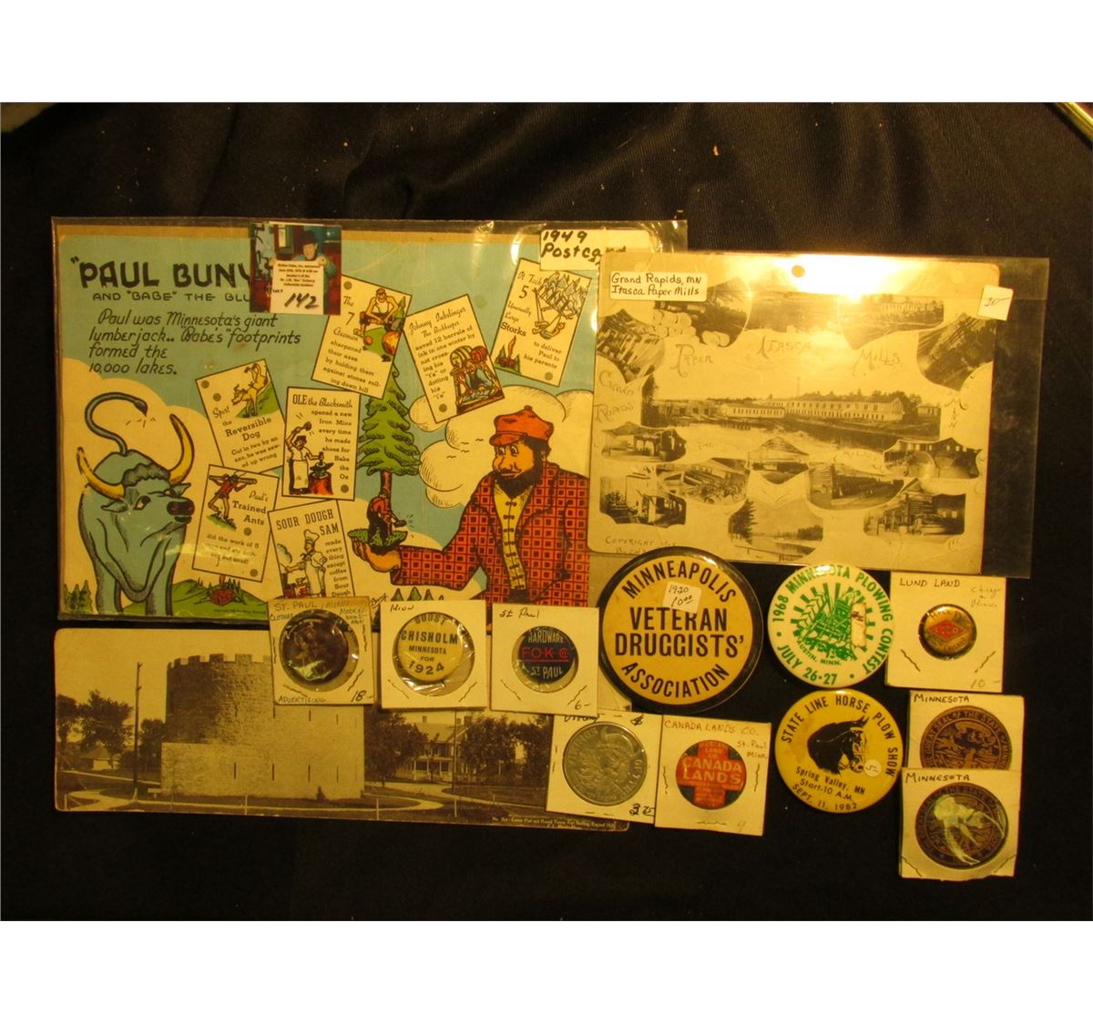 Large group of Minnesota Memorabilia, Includes: 1949 Post Card "Paul ...