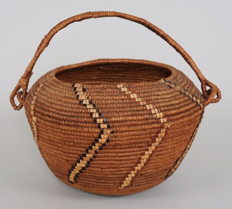 Thompson River Basket with Imbricated Geometric Design and Cooking Pot ...