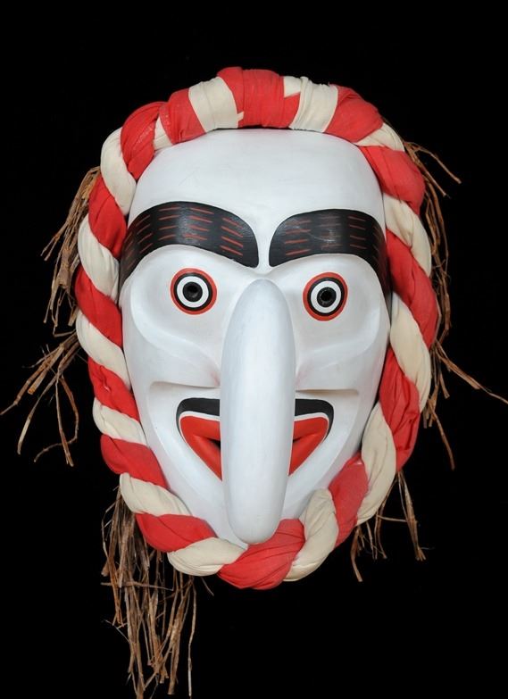 David Neel Carved Alder Nulamal Mask 1988 15 1/2" H. 11 1/2" W. Good ...
