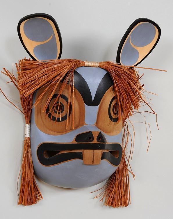 Kwagiulth Mouse Mask Carved by Charlie Johnson 15" H. 12" W. Good Condition