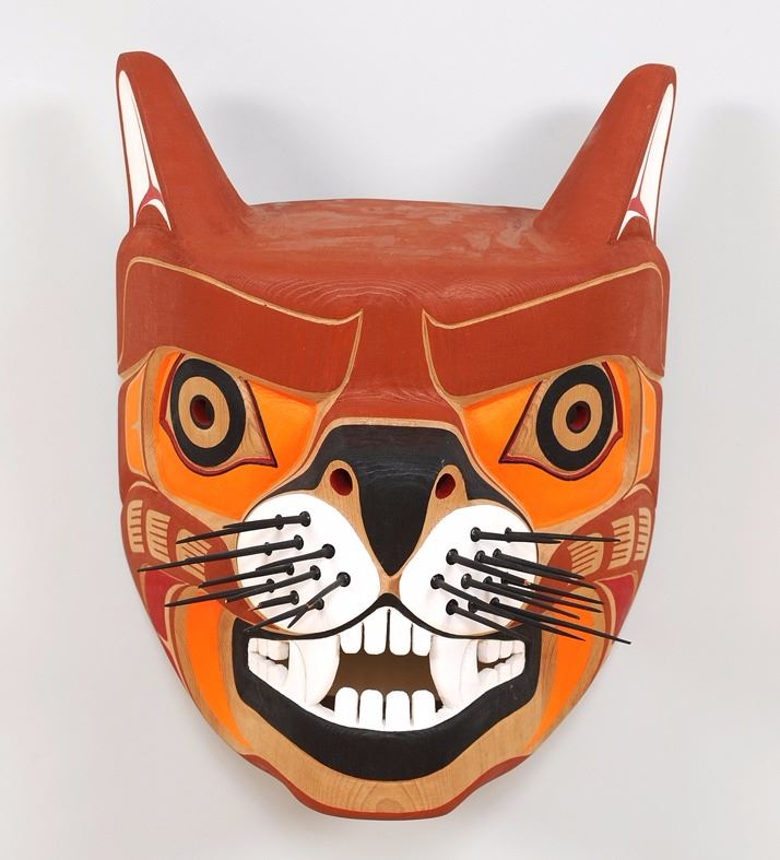 Large Northwest Coast Cougar Mask by Ryan Scoular 15 1/2" H. 12 7/8" W ...
