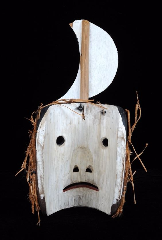 Sam Henderson Quarter Moon Dance Mask Has Been Danced at Potlatch 19" H ...