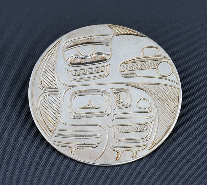 Tahltan Silver Pendant with Raven Design by Terrence Campbell 1 1/2" H ...