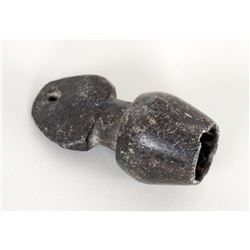 Early Steatite Micmac Pipe From Winnipeg, Manitoba 2 1/8" L. Good Condition