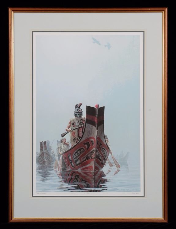 Bill Holms Serigraph "Raven Warrior" 158/950 27"x 36 1/2" Framed Good ...