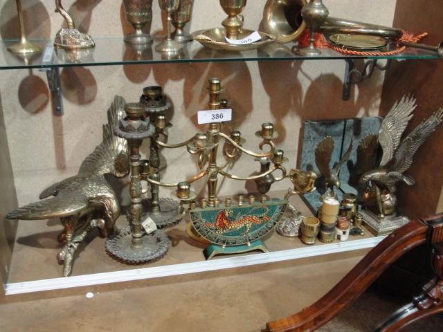 Shelf Lot Brass Collectibles