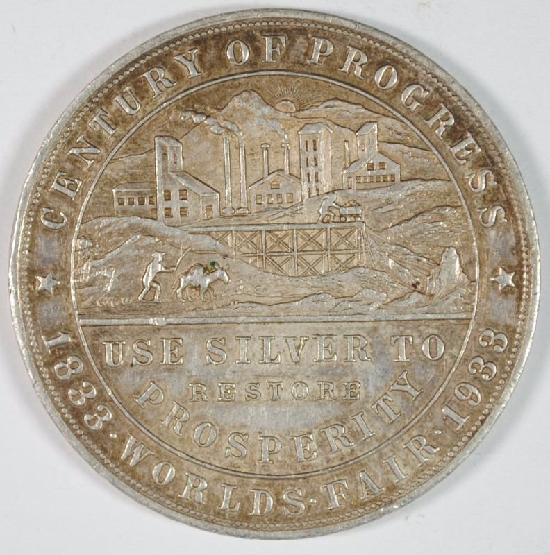 1933 WORLD'S FAIR TOKEN "USE SILVER TO RESTORE PROSPERITY" CENTURY OF ...