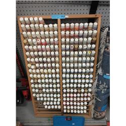 200 x 2 oz. Acrylic paint bottles in wood rack