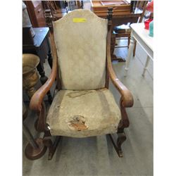 Carved Oak Lions Head Rocking Chair ca1860