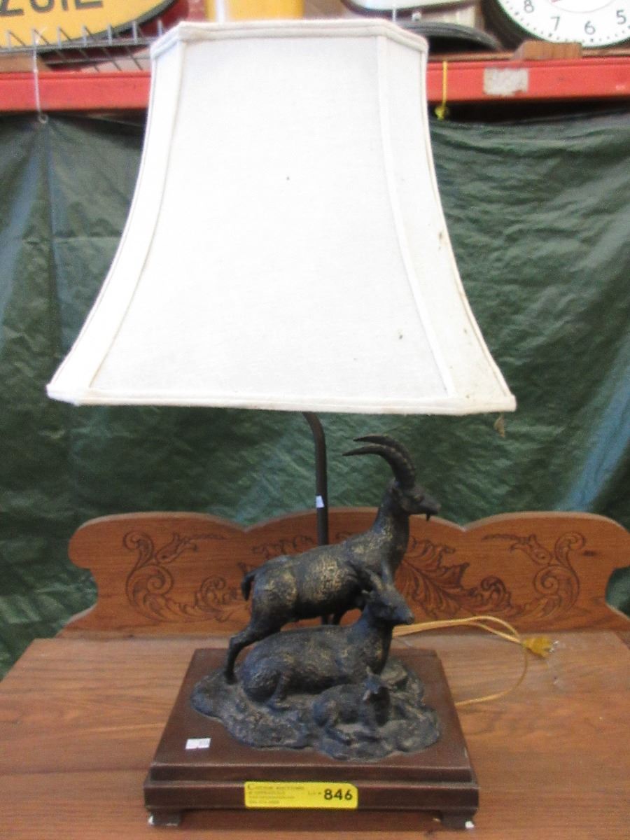 Vintage Mountain Goat themed table lamp