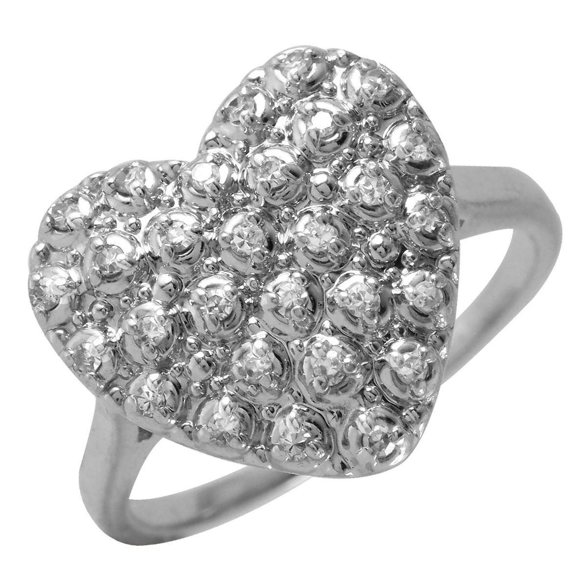 14KT White Gold Diamond Heart Ring - #9