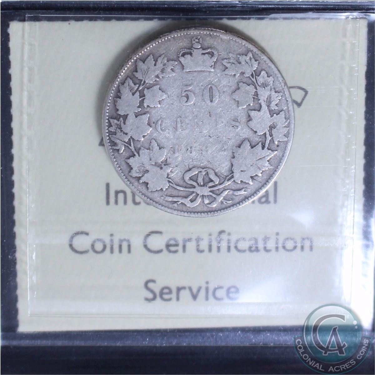 50-cent 1892 Obverse 3 ICCS Certified G-4