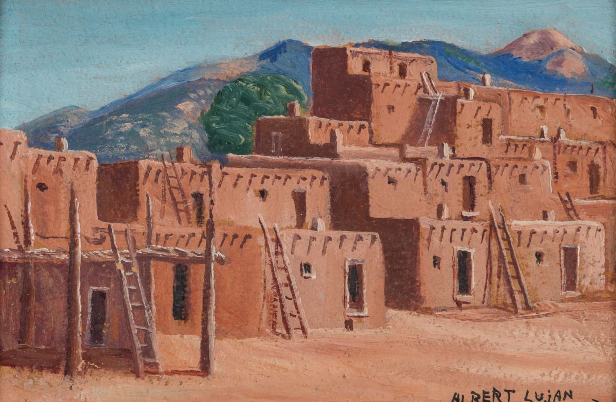 Albert Lujan, oil on board