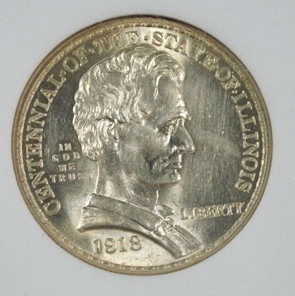 1918 LINCOLN COMMEMORATIVE SILVER HALF DOLLAR GRADED ENG SUPERB GEM