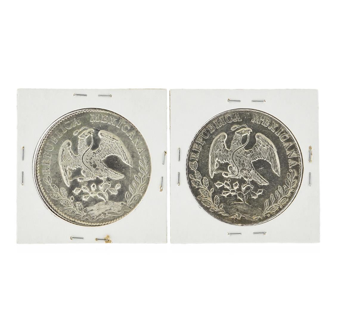 Set of (2) 1884 & 1886 8 Reales Mexico Silver Coins