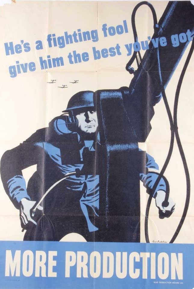 WWII More Production Propaganda Poster by Ludekens