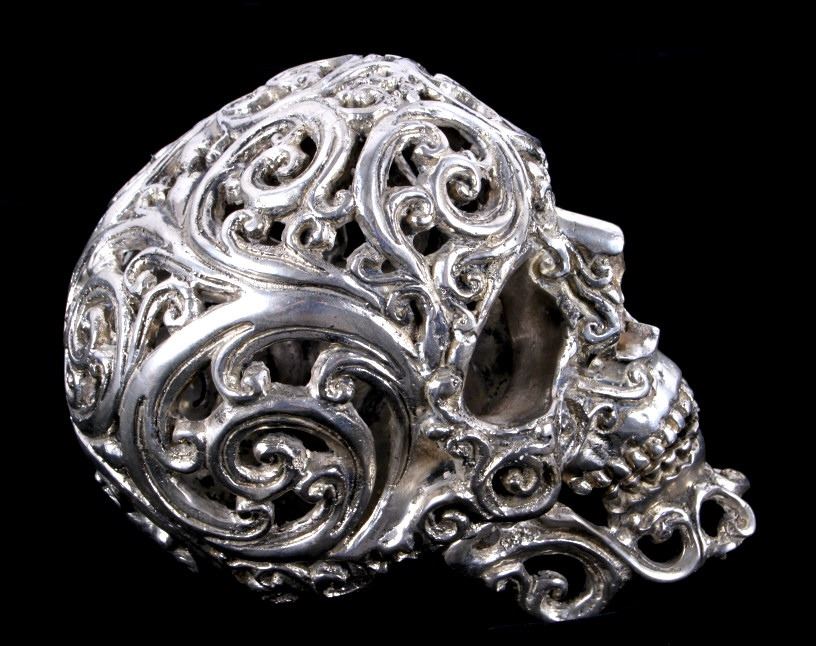 Vintage Filigree Metal Skull